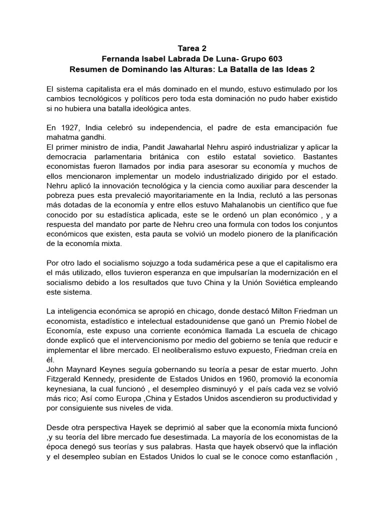 Tarea 2-Resumen de Dominando Las Alturas - La Batalla de Las Ideas 2 ... Tarea 2-Resumen de Dominando Las Alturas - La Batalla de Las Ideas 2 ...
