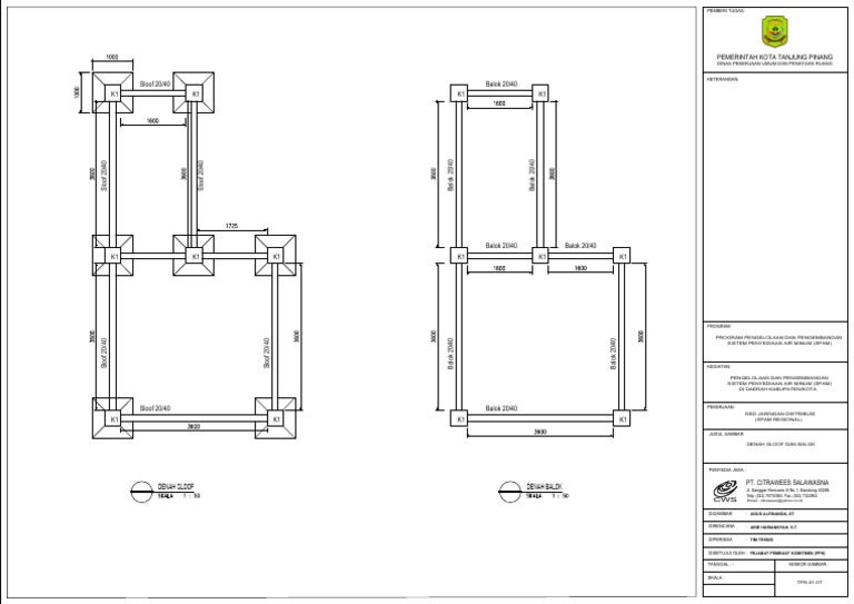 TPS Limbah B3-Denah Sloof Dan Balok | PDF