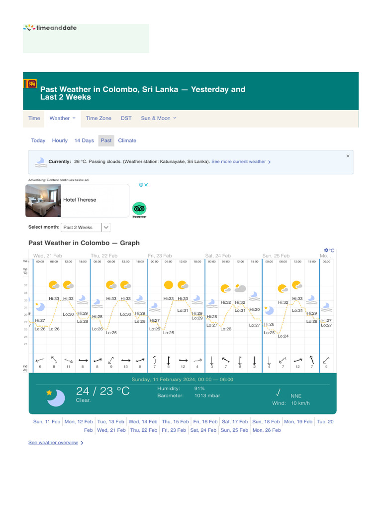 Colombo Weather Report: Last Week | PDF | Weather | Oceanography