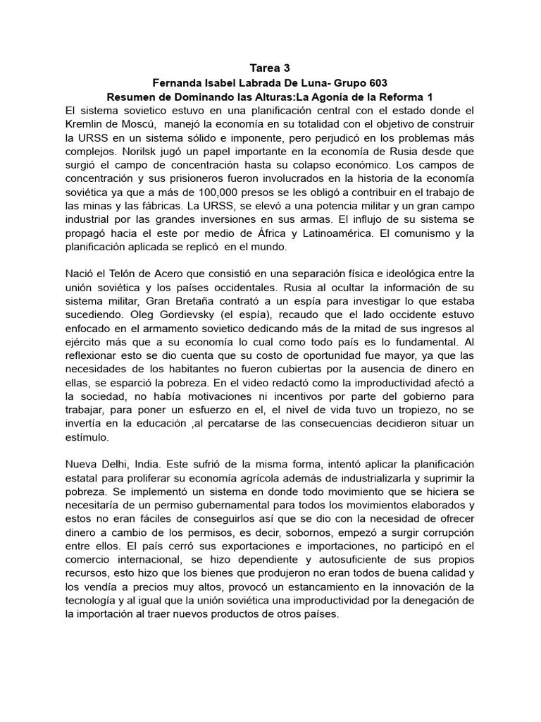 Tarea 3-Resumen de Dominando Las Alturas - La Agonía de La Reforma 1 ... Tarea 3-Resumen de Dominando Las Alturas - La Agonía de La Reforma 1 ...