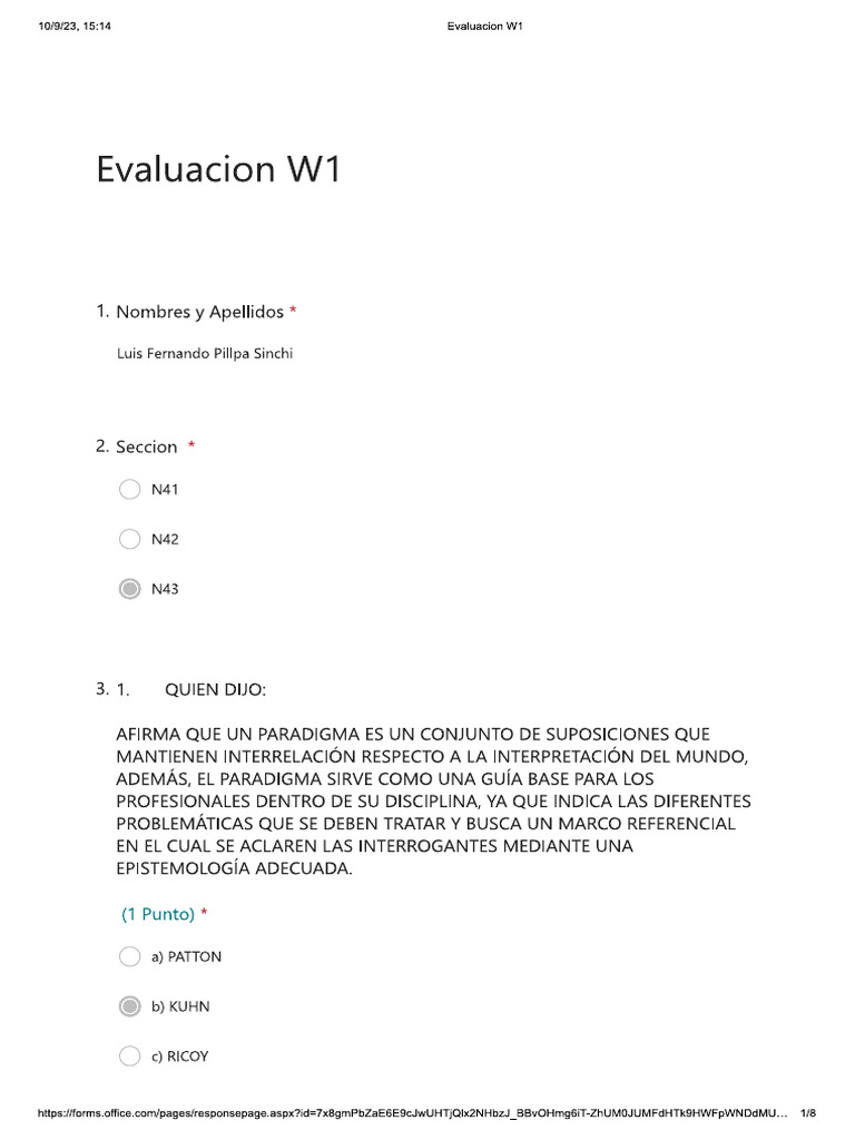 Evaluacion W1 | PDF
