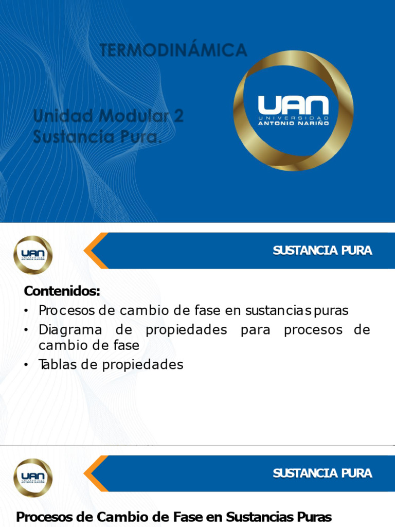 02 Termodinamica - Clase 02-SustanciaPura-Español | Descargar gratis PDF | Fase (materia) | Vapor