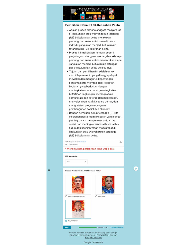 Pemilihan Ketua RT 34 | PDF