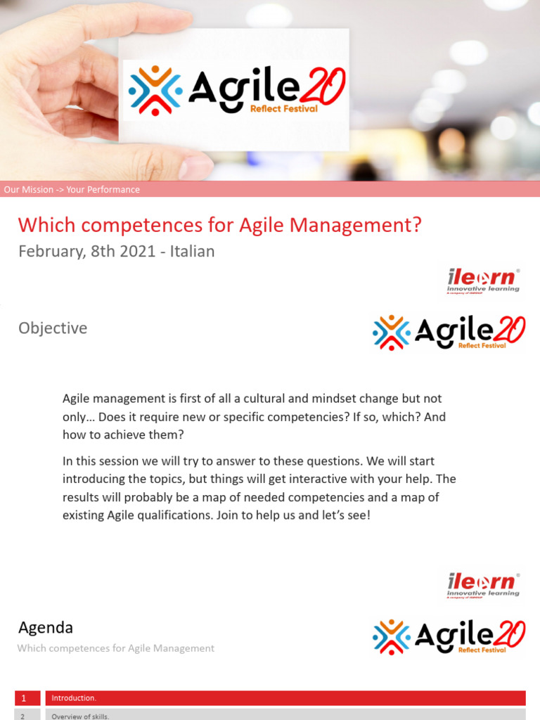 Which Competences For Agile Management v1.0 | PDF | Self-Improvement