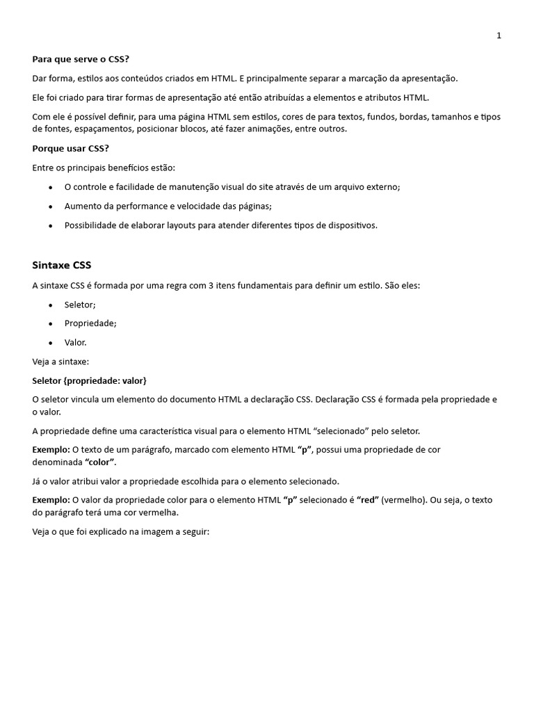 Aula CSS | PDF | Html | Elemento HTML