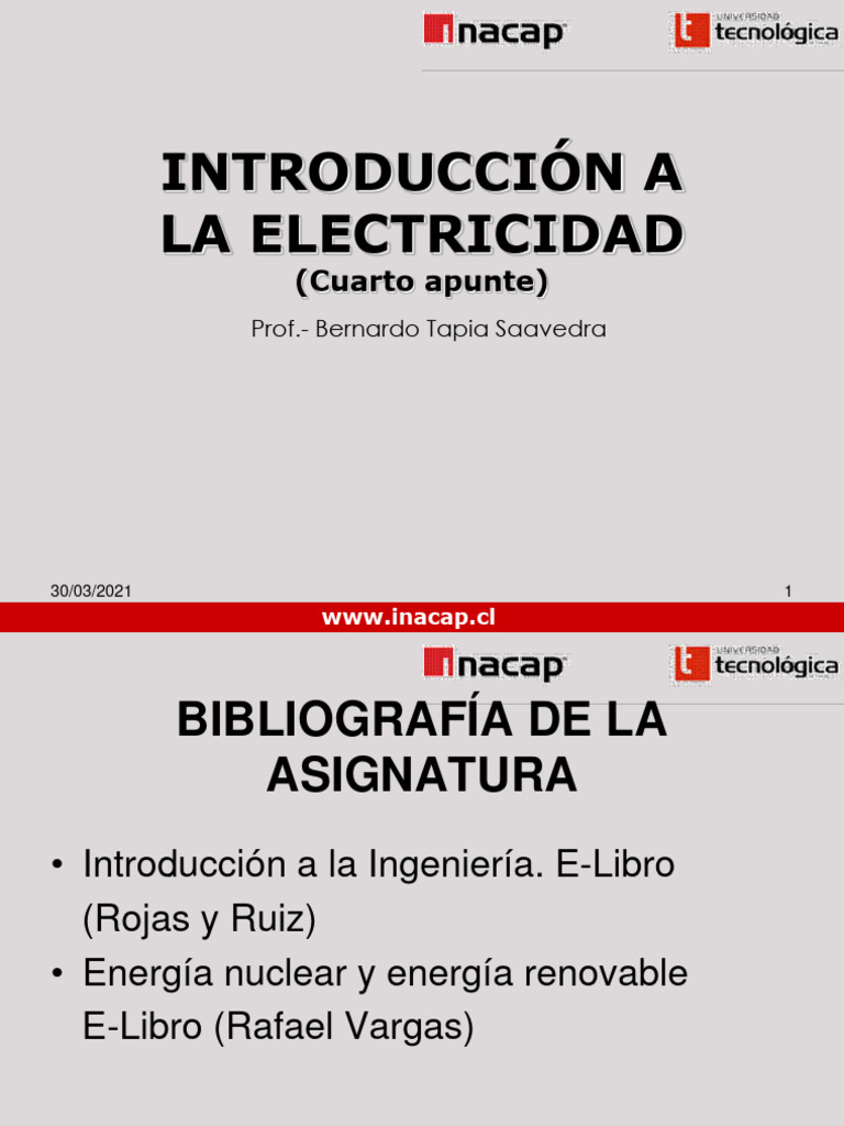 Cuarto Apunte Introd A La Electricidad | PDF | Energía renovable | Hidroelectricidad