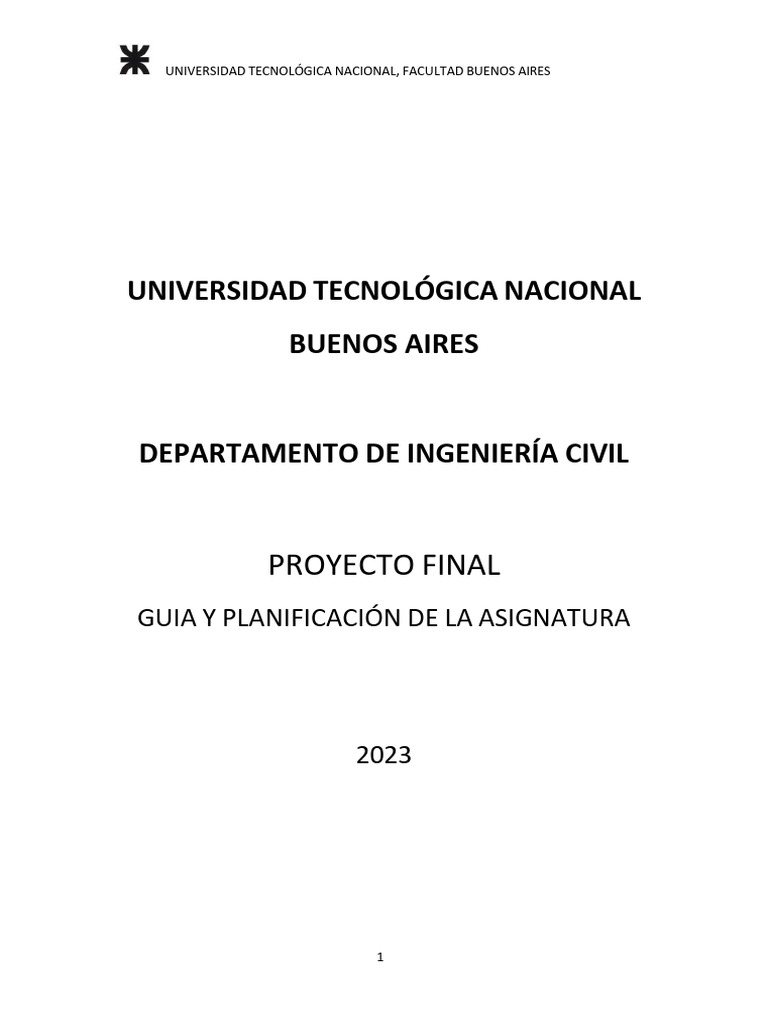 Guía Proyecto Final Ingeniería Civil | PDF | Evaluación | Ingeniería