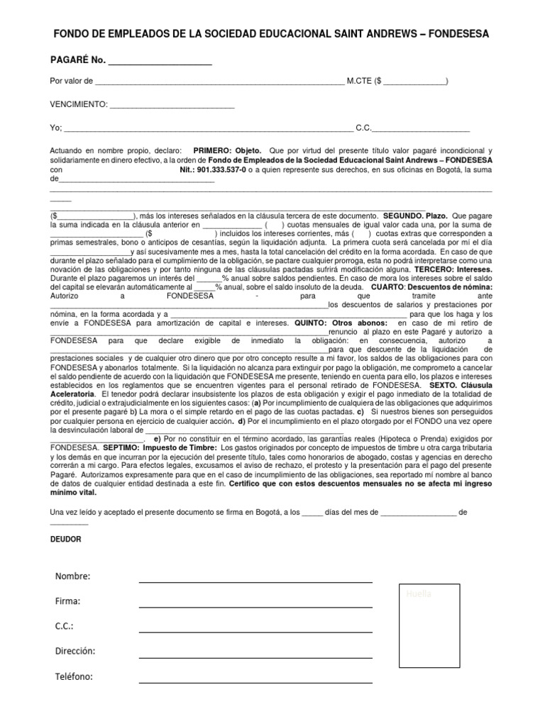 Comparto 'PAGARE Y AUTORIZACION (2) ' Contigo | PDF