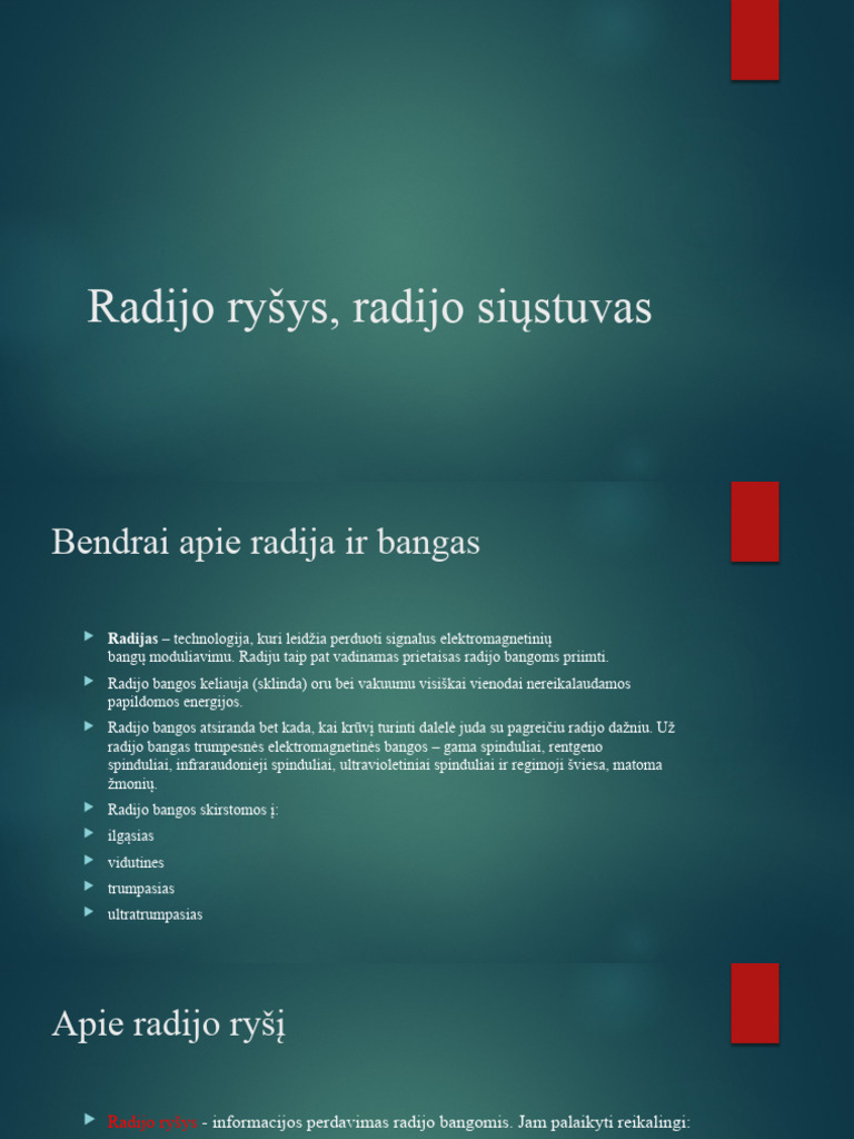 Radijo Ryšys, Radijo Siųstuvas | PDF