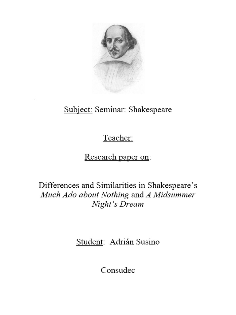 Research Paper - Shakespeare | PDF | Much Ado About Nothing | A ...