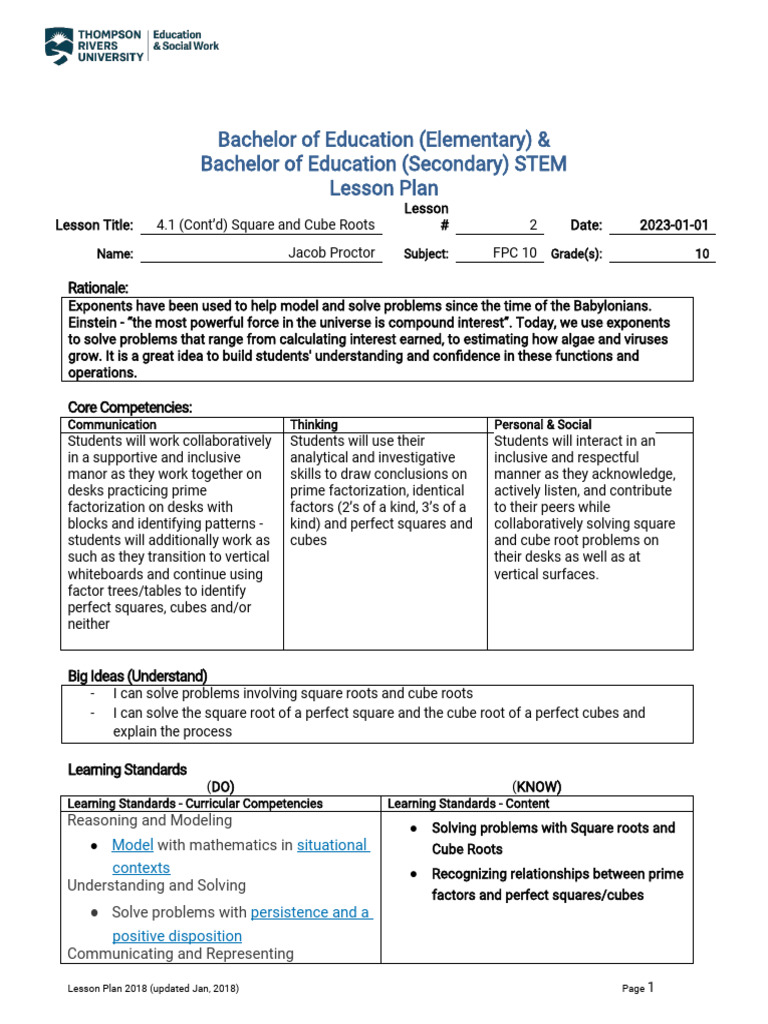 Lesson 2 - 4.1 (Cont') - Jacob Proctor | PDF
