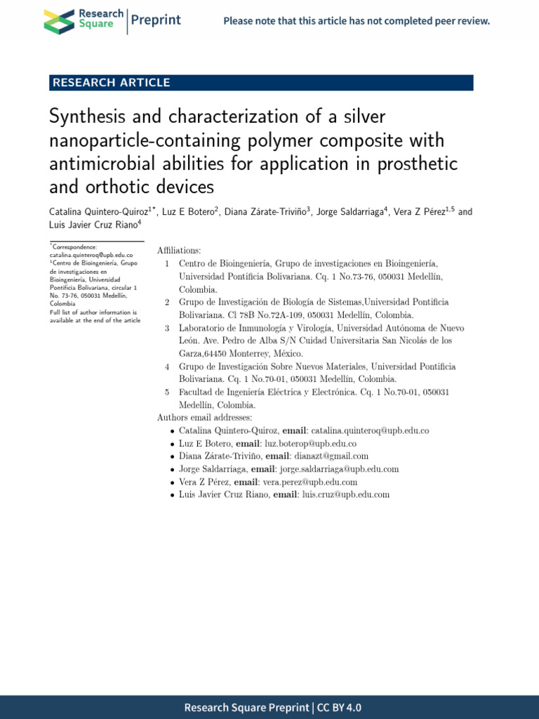 Synthesis and Characterization of A Silv | PDF | Science & Mathematics