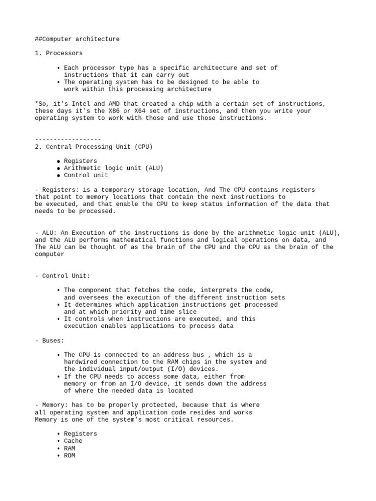 1 Computer Architecture Pdf Process Computing Central Processing Unit