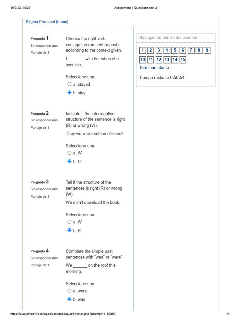 Assignment 1 Questionnaire U1 | PDF | Question | Semantic Units