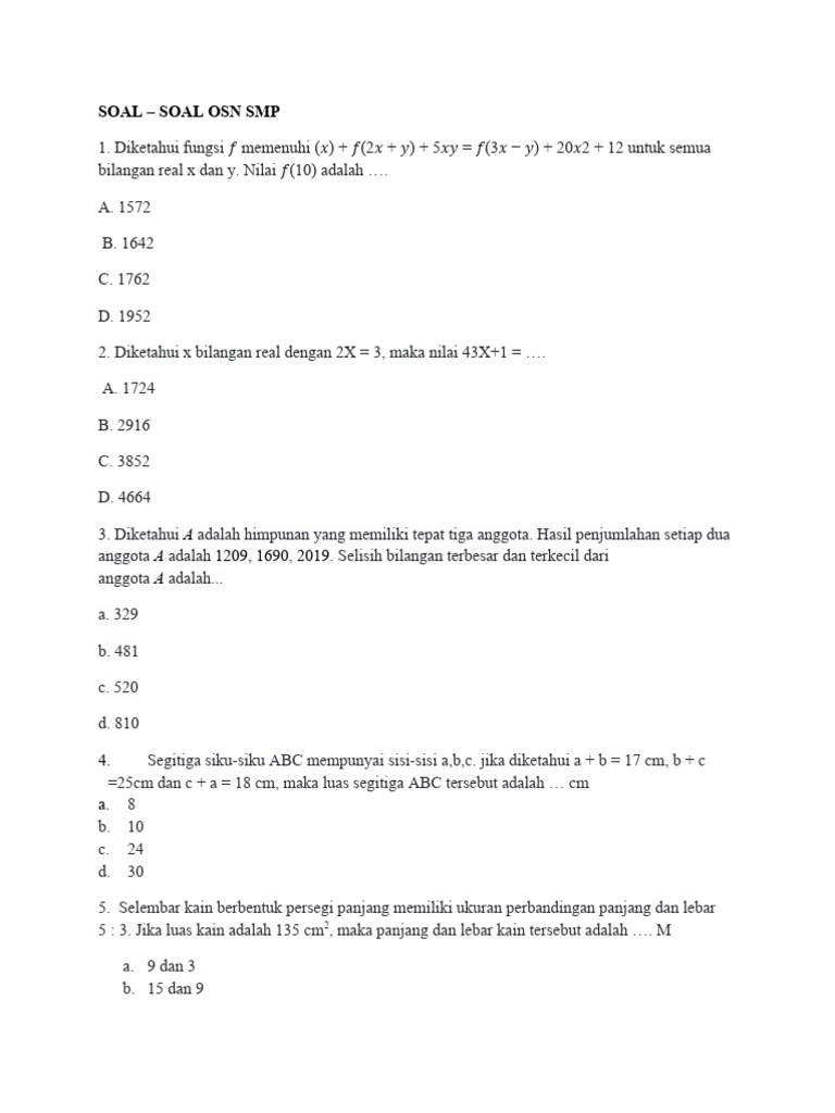 Soal Osn SMP | PDF