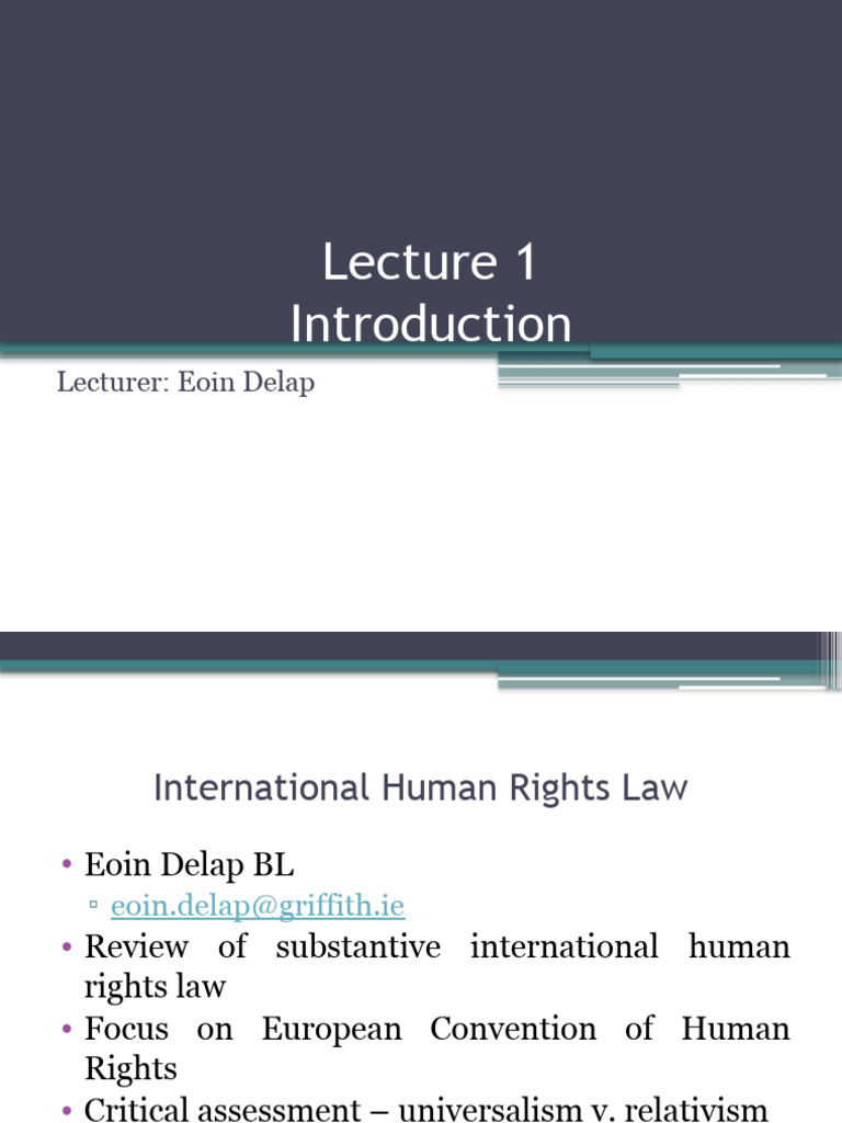 Lecture 1 - Origins of Human Rights Law - Updated | PDF | Human Rights ...