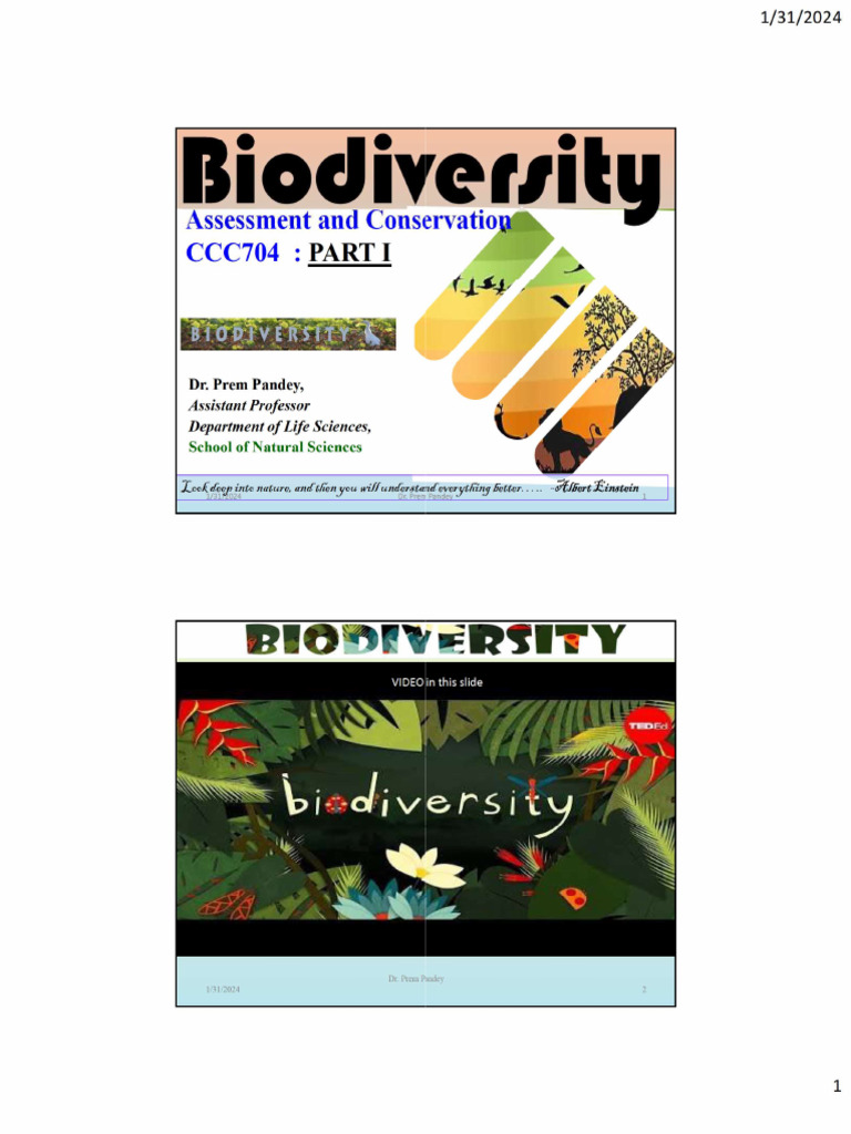 Biodiversity Part - I SP2024 Final | PDF