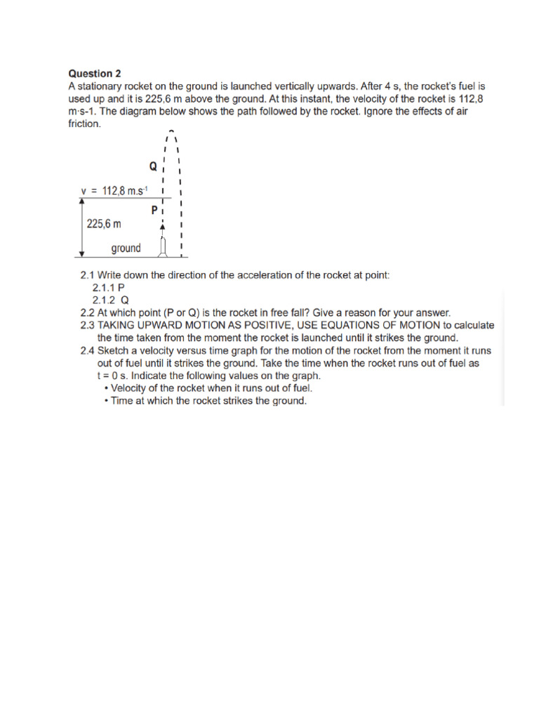 Vertical Projectile Motion Qstns | PDF