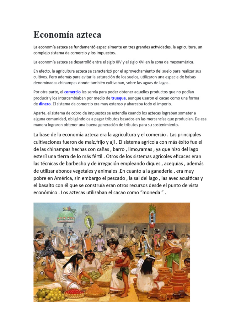 Economía Azteca | PDF | Ciencias sociales | Viajes y turismo