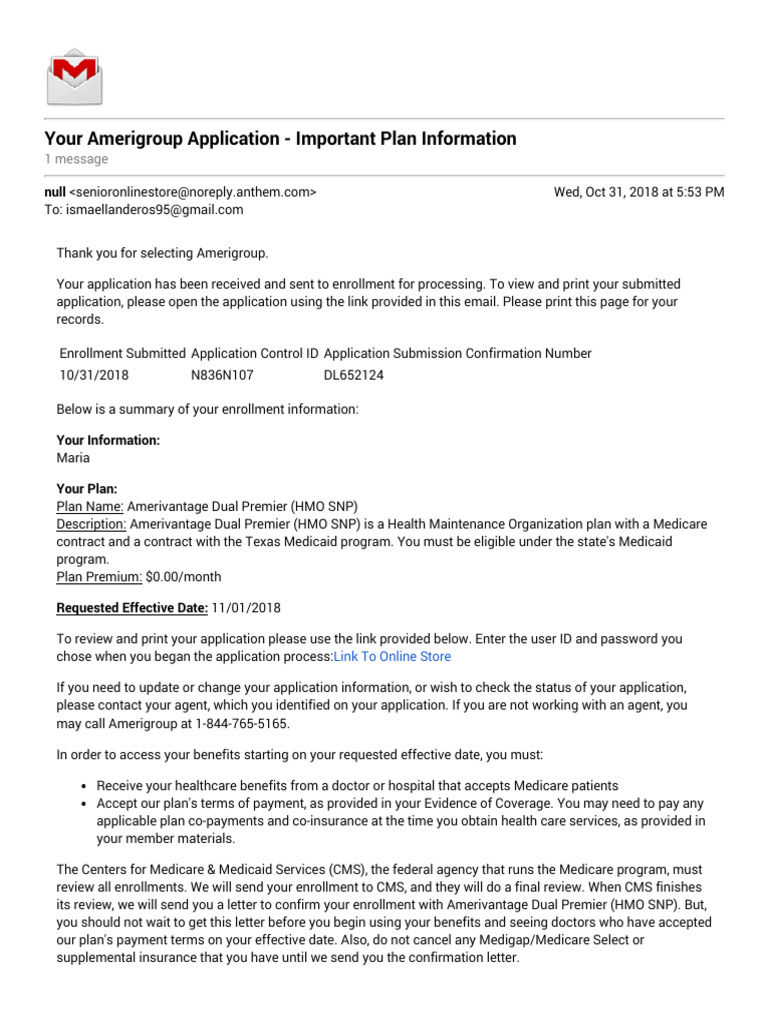 Amerigroup Enrollment Details | PDF | Medicare (United States) | Medicaid