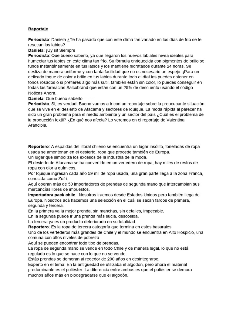 Guión Moda Rápida ABP | PDF | Vertedero | Ropa