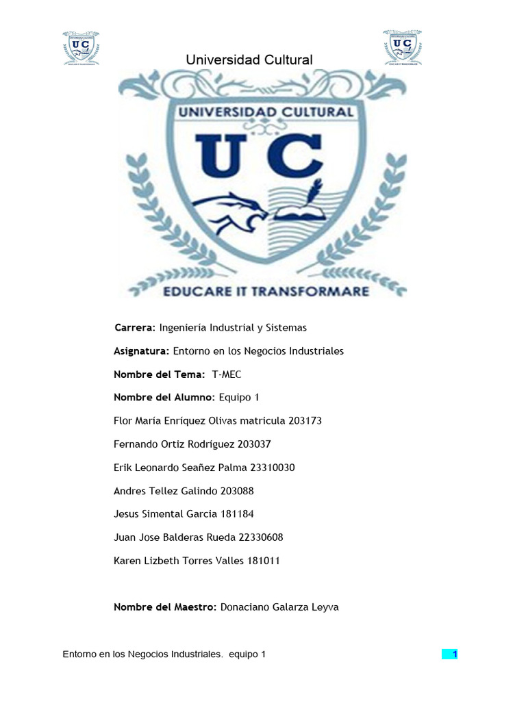 TMEC - Equipo 1 | PDF | Tratado de Libre Comercio Norteamericano | aduana