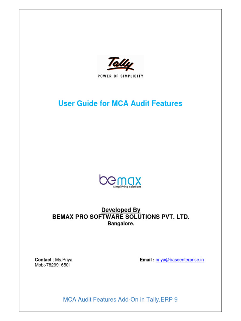 MCA Audit Features | PDF