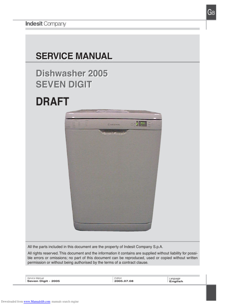 Indesit LF 70 IT | PDF | Dishwasher | Mechanical Engineering