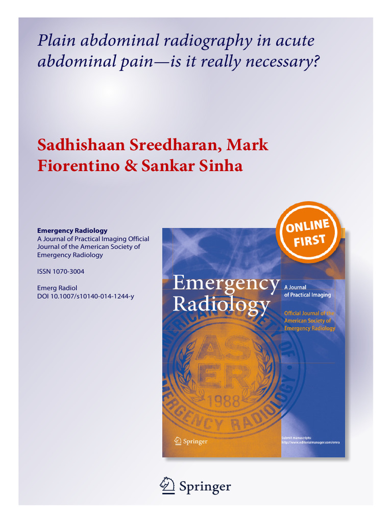 Abd X-Ray in Acute Abdomen Article - 2014 | PDF | Medical Imaging ...