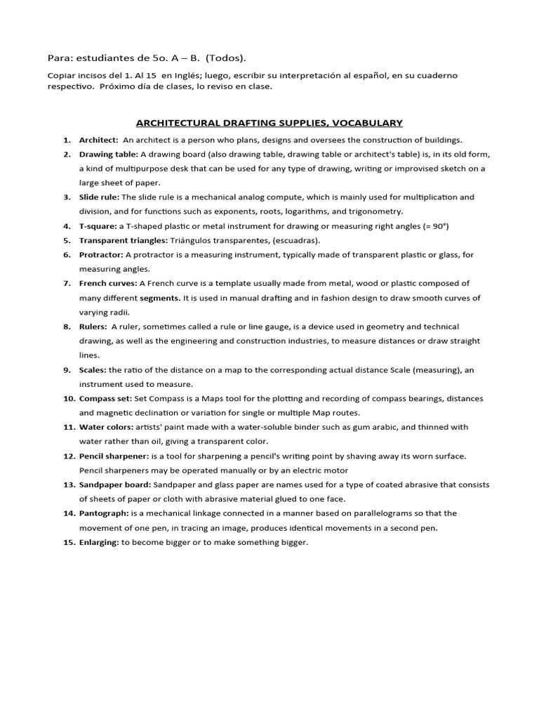 ARCHITECTURAL DRAFTING SUPPLIES GUIA 5o. | Download Free PDF | Compass ...