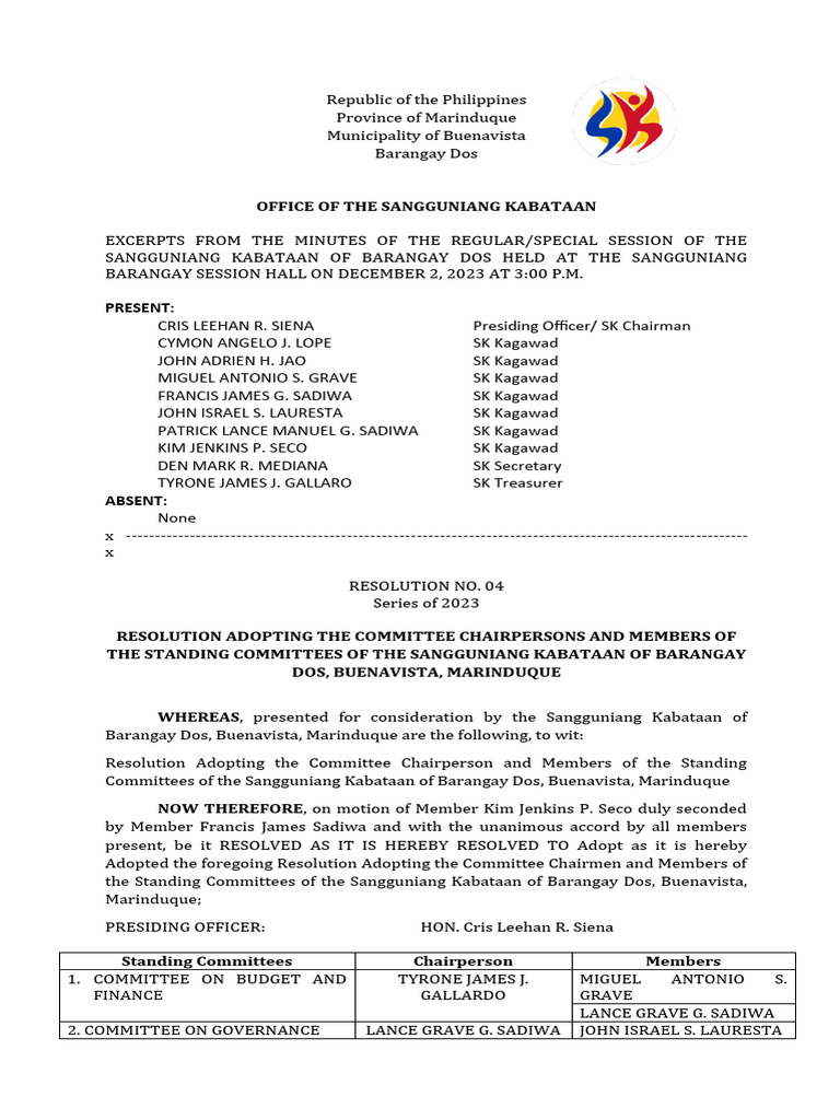 Resolution 4 Committees | PDF | Government