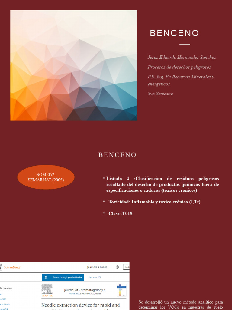 Benceno | PDF | Destilación | Adsorción