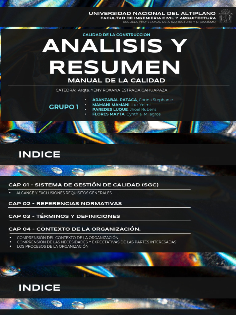 Manual de La Calidad - Analisis y Resumen | PDF | Calidad (comercial) | Sistema de manejo de calidad