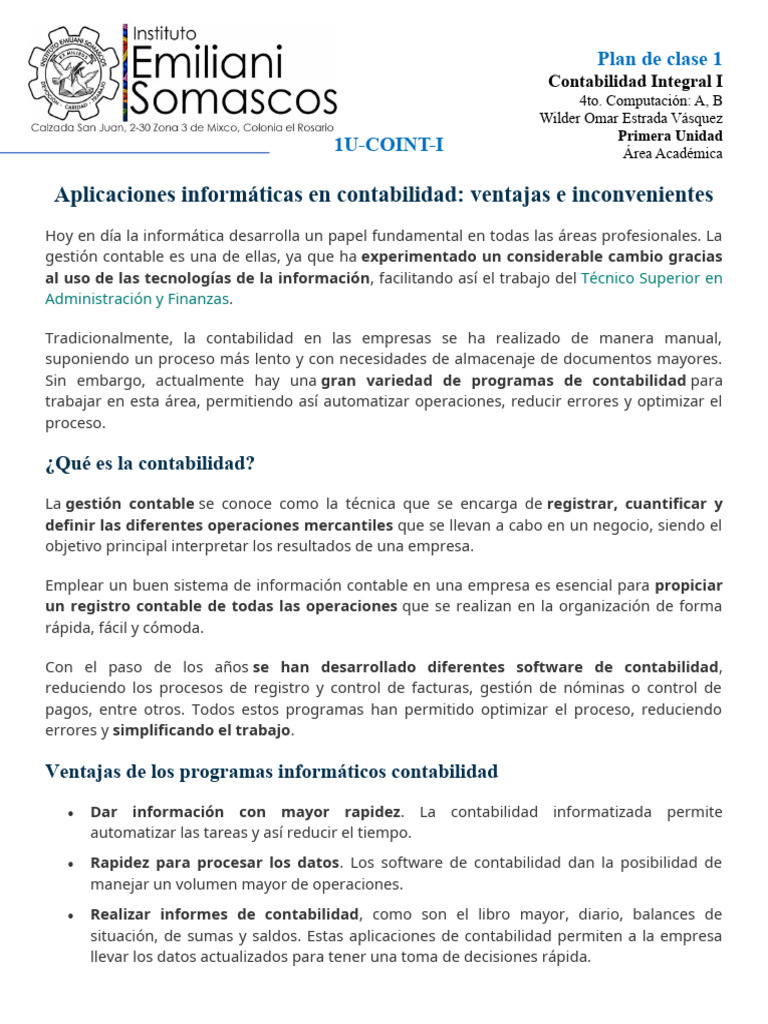Aplicaciones Informáticas en Contabilidad | PDF | Contabilidad | Software