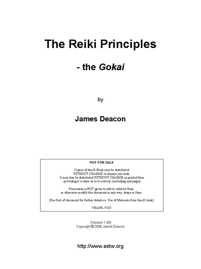 Reiki: The - Five - Principles | PDF | Career & Growth | Self-Improvement