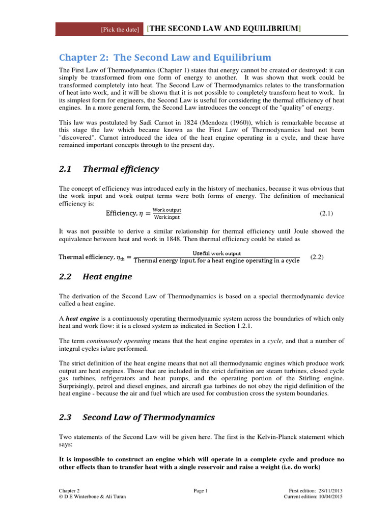 Second Law of Thermodynamics Explained | PDF | Second Law Of ...