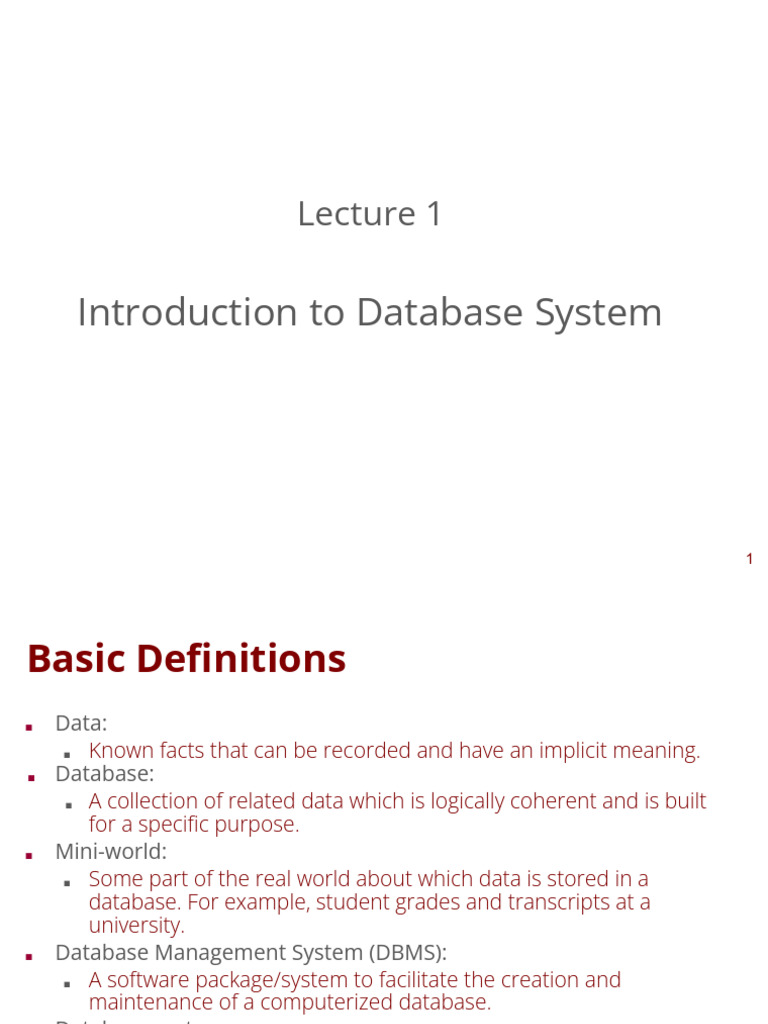 1 - Lecture 1 (Chapter 1 and 2) | Download Free PDF | Databases | Data ... 1 - Lecture 1 (Chapter 1 and 2) | Download Free PDF | Databases | Data ...