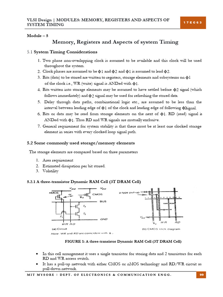 Notes Vlsi24 | PDF | Dynamic Random Access Memory | Logic Gate