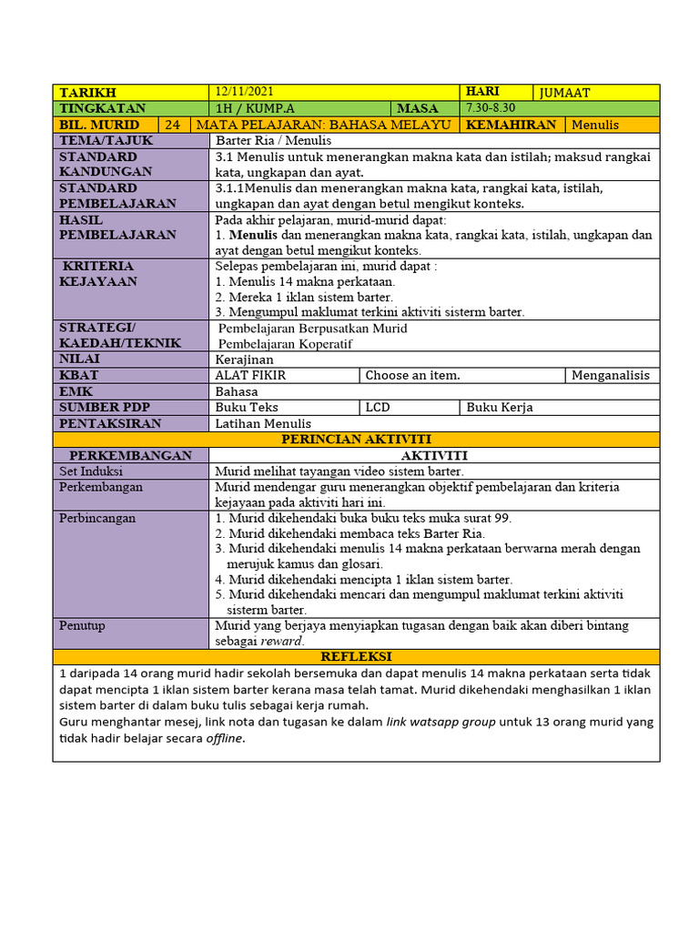 RPH PDPR PSV | PDF | Karier & Perkembangan | Seni