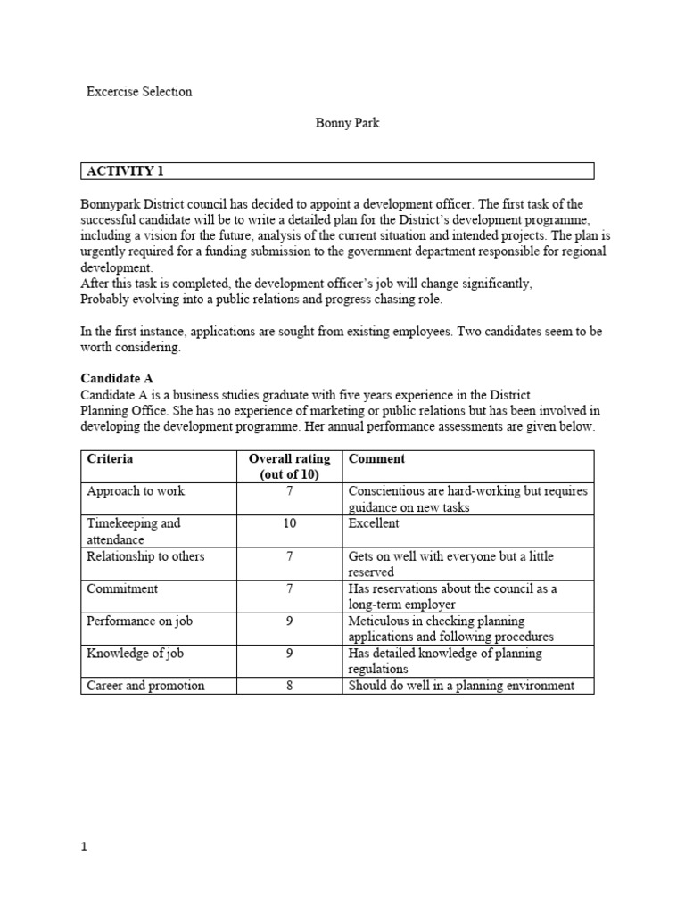 Excercise Selection 4 | PDF | Employment | Business