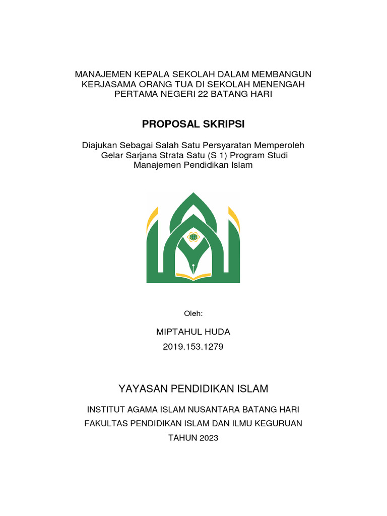 Proposal Skripsi Mip-1 | PDF | Pengembangan Diri