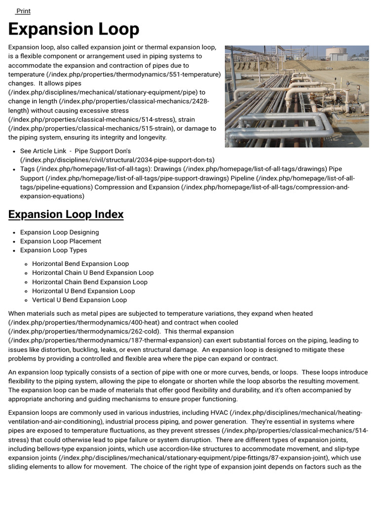 Expansion Loop Fot | PDF | Thermal Expansion | Pipe (Fluid Conveyance)