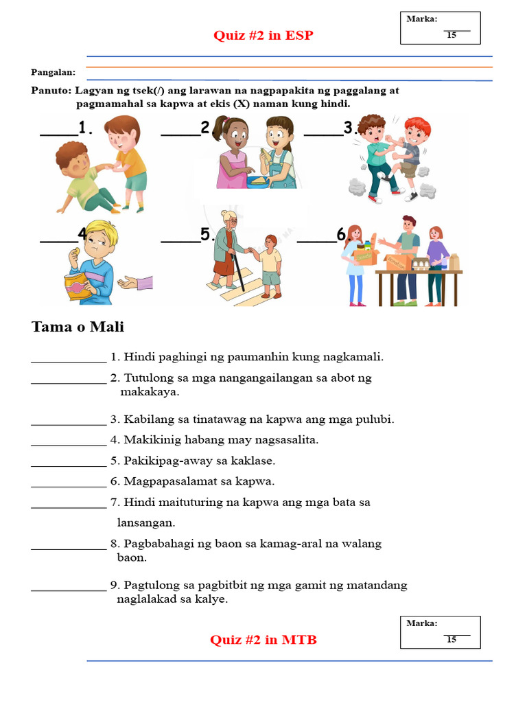 Quiz #2 Esp, MTB (Second Periodical) | PDF