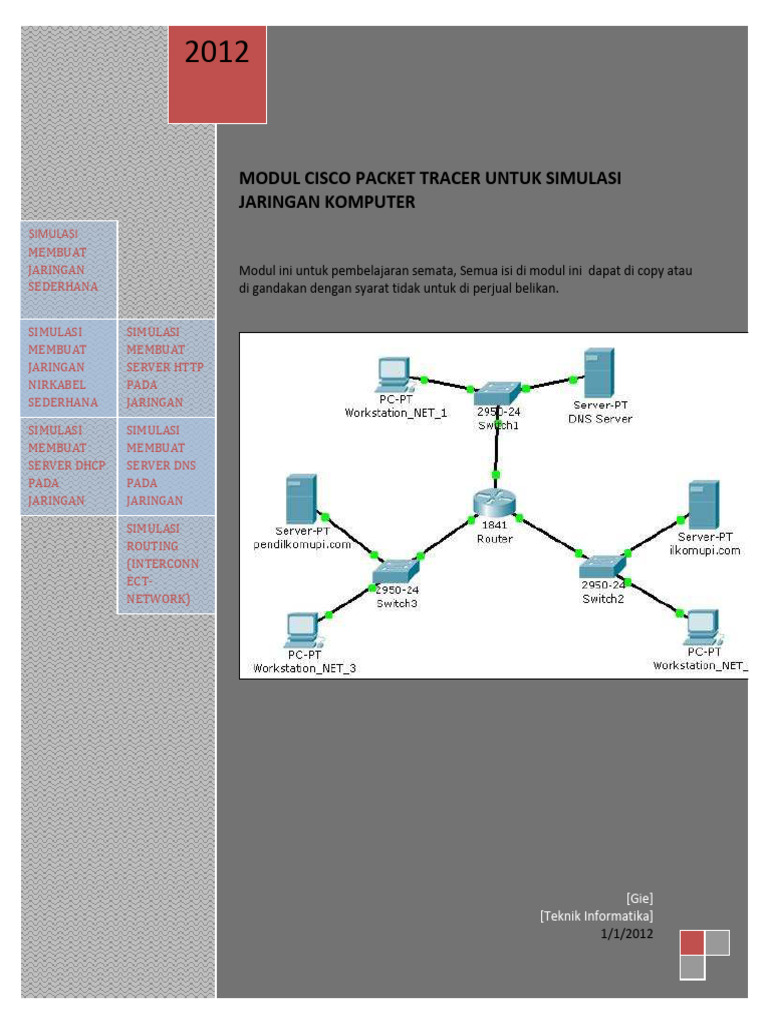 Modul Cisco Packet Tracer Untuk Simulasi | PDF