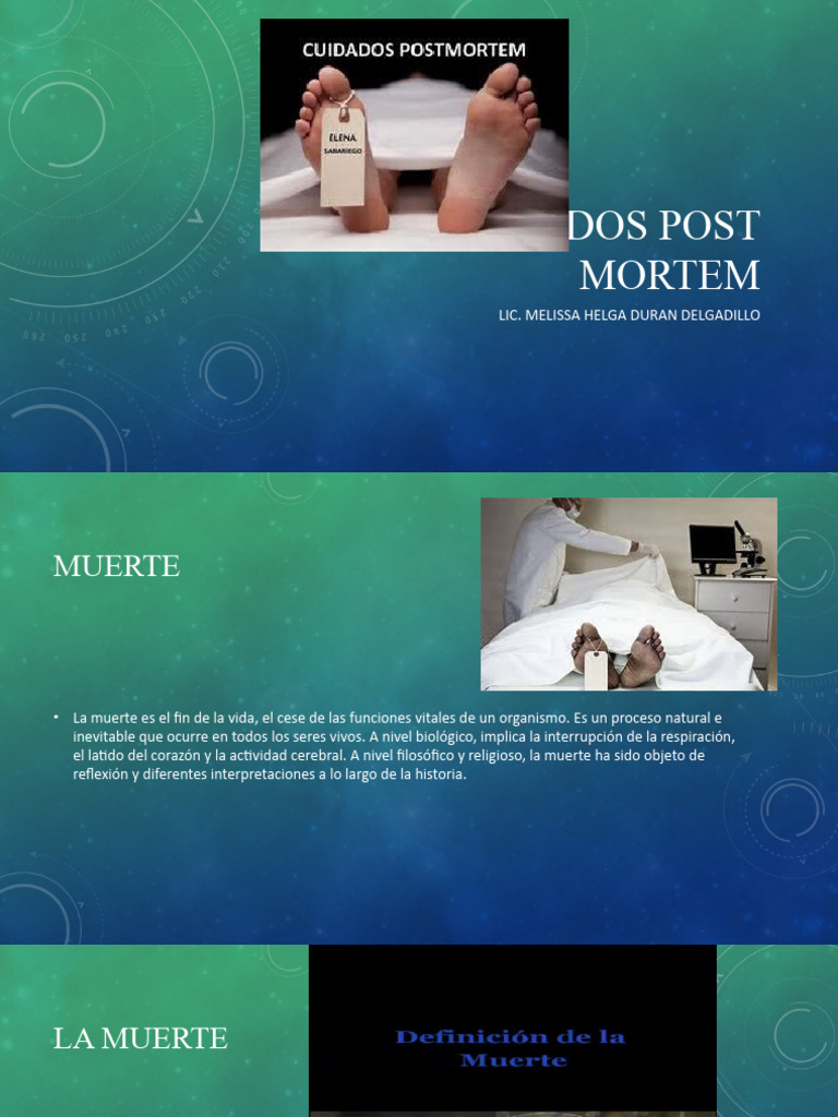 Cuidados Post Mortem | PDF | Muerte | Dolor