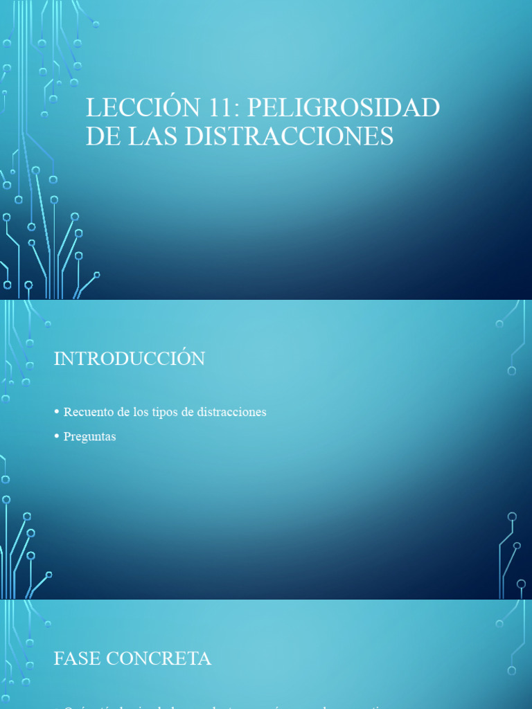 Lección 11 Peligrosidad Ed Las Distracciones | PDF