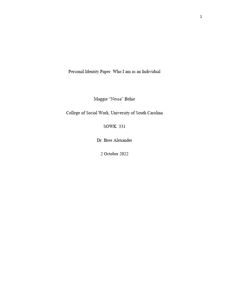 Personal Cultural Identity Paper | PDF | Attention Deficit ...