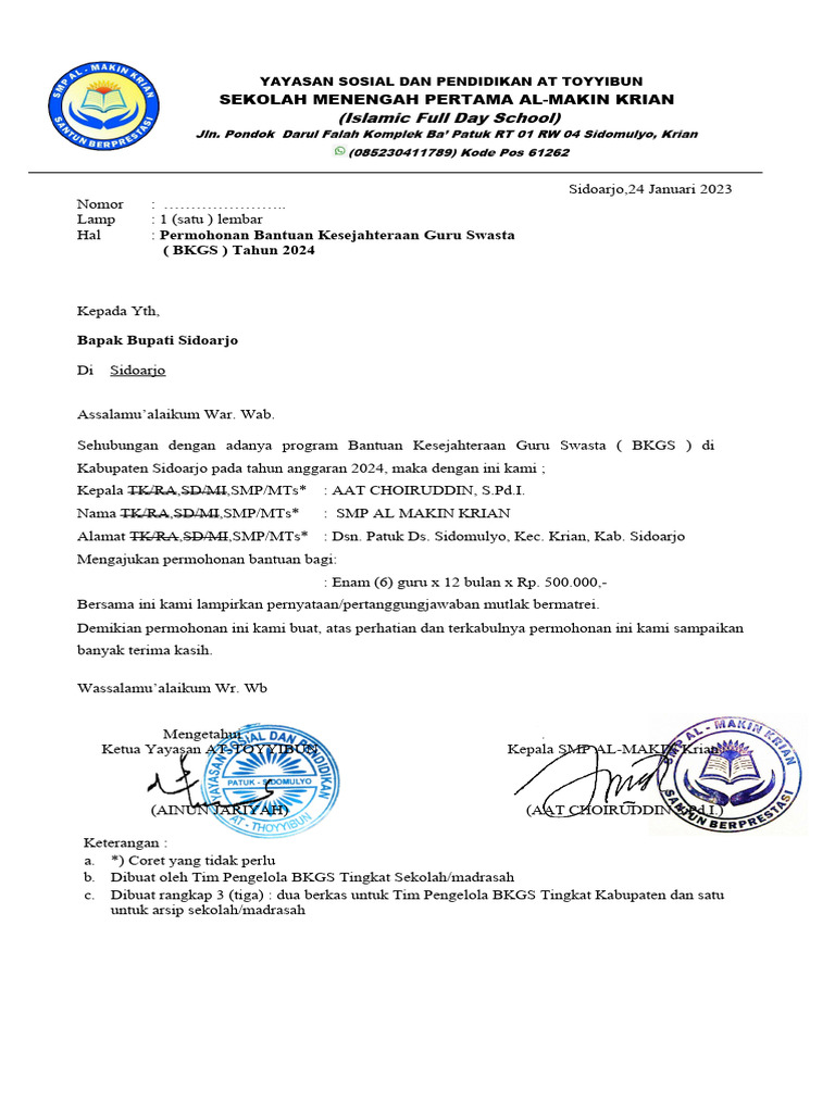 Form Isian-Bkgs-2024 | PDF