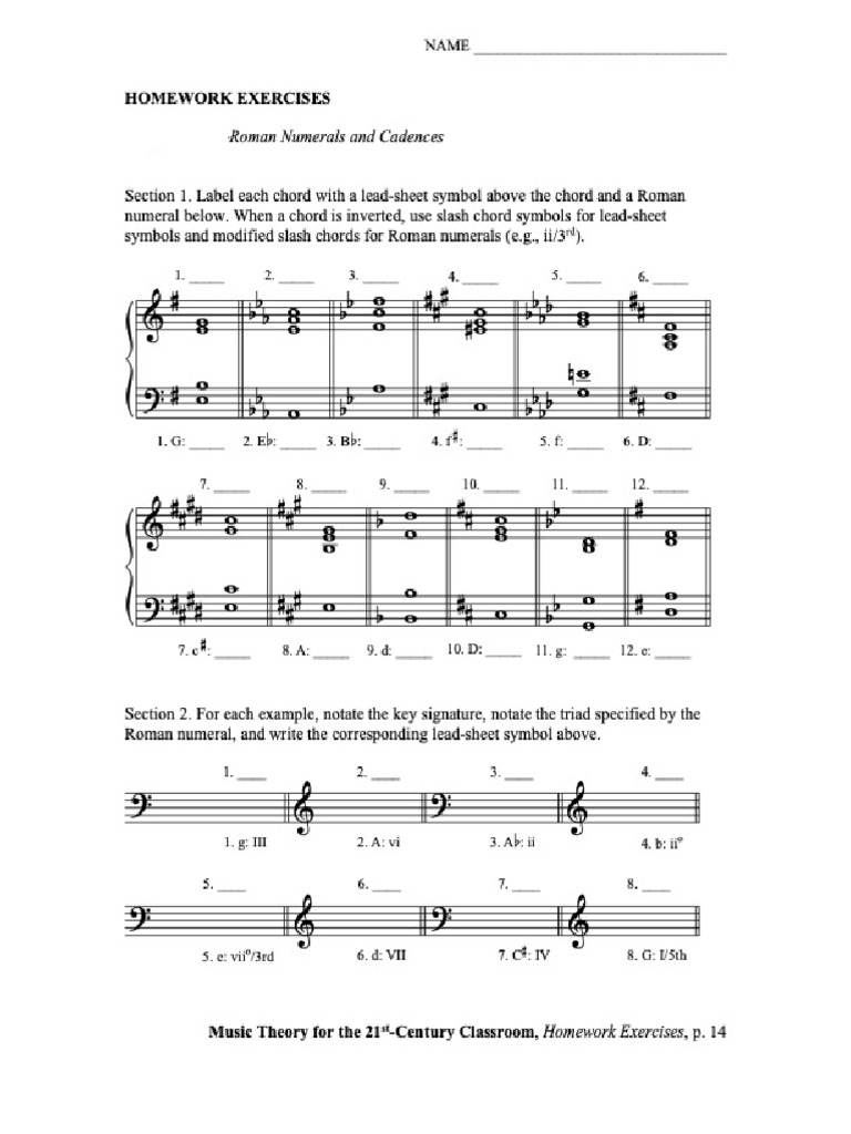 1 Roman Numeral and Cadences | PDF