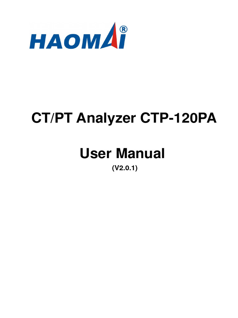 User Manual For CTPT Analyzer CTP-120PA (V2.0.1) | PDF | Computers | Technology & Engineering